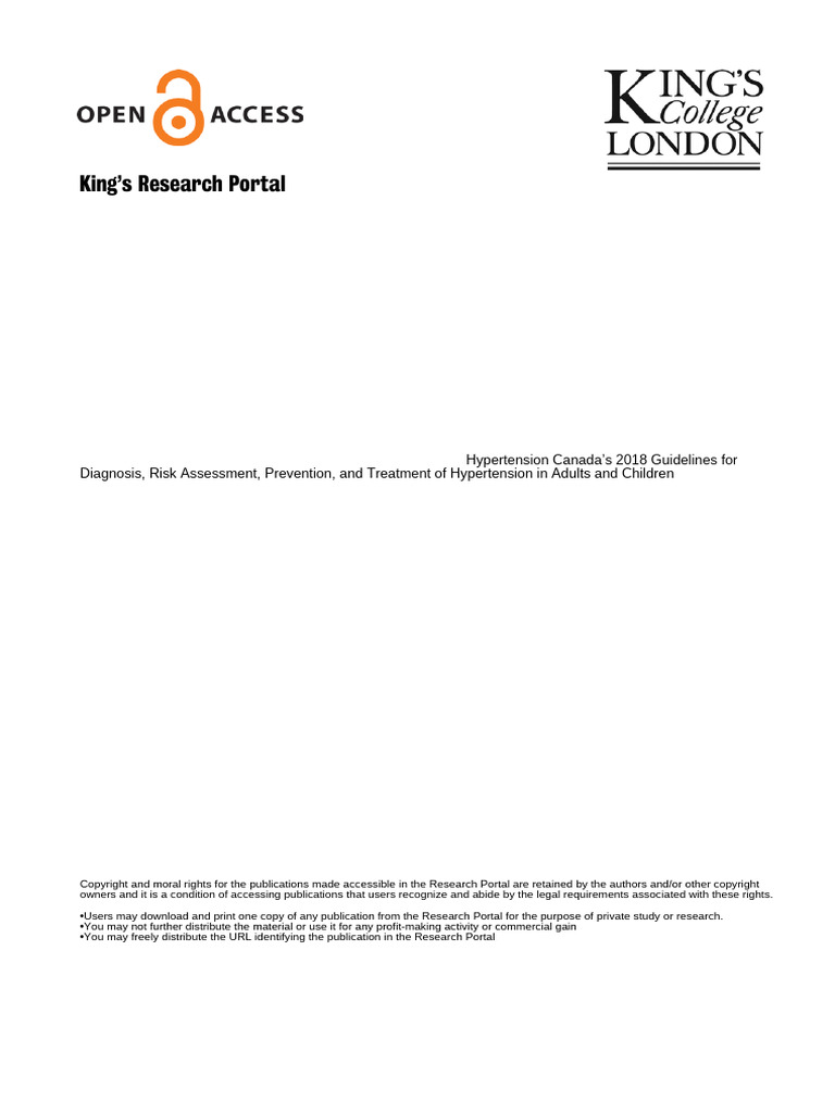Hypertension Canada s 2018 Guidelines NERENBERG Firstonline2March2018 ...