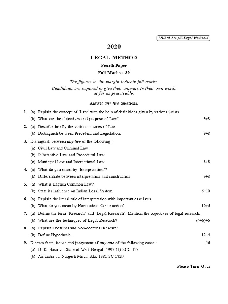 Legal Method Exam Questions Guide | PDF | Justice | Crime & Violence