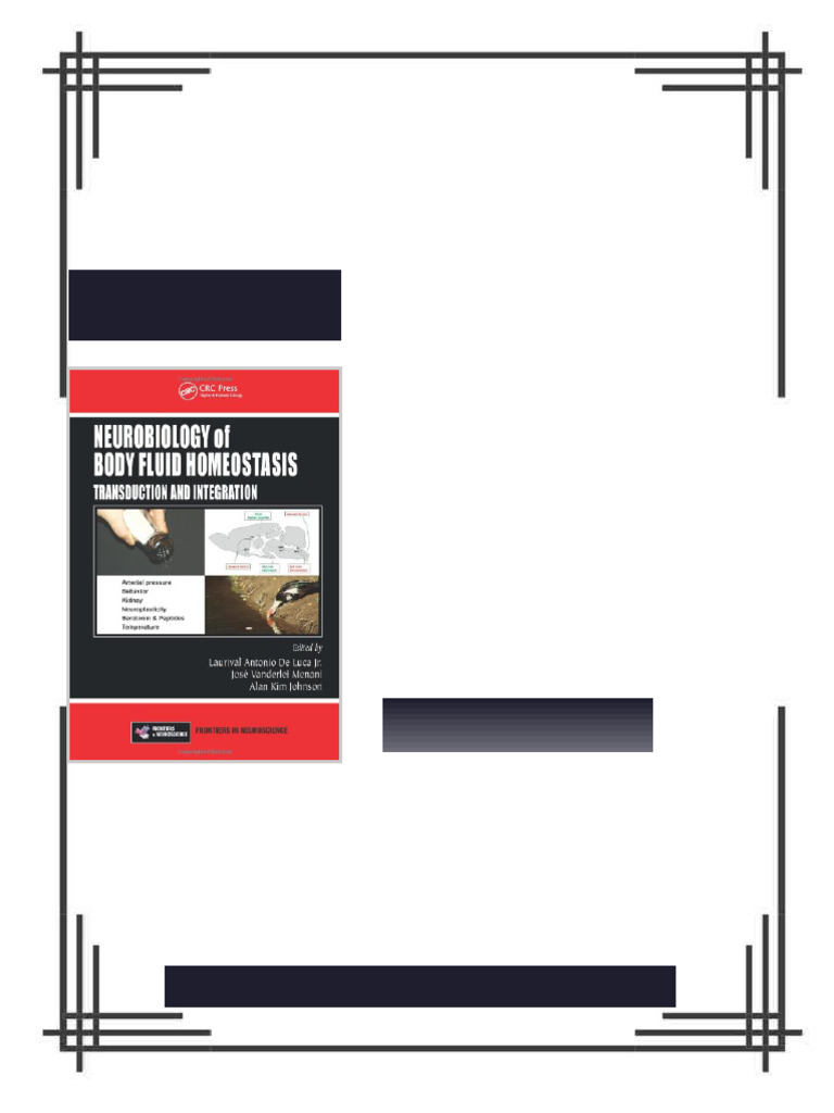 Neurobiology of Body Fluid Homeostasis Transduction and Integration 1st ...