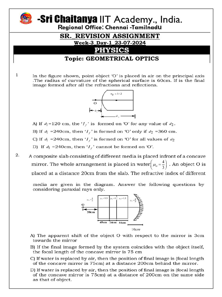 PHY_REV.ASSN_W-3_Day-1_23-07-2024 | PDF