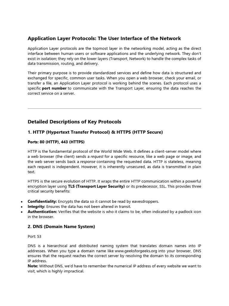 Key Application Layer Protocols Explained | PDF | File Transfer ...