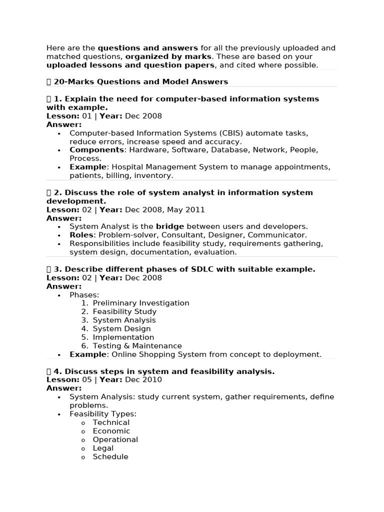 Here Are the Questions and Answers for All the Previously Uploaded and ...