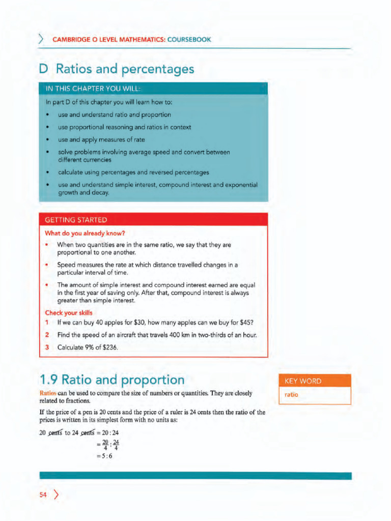 Ratio Proportion Rates | PDF