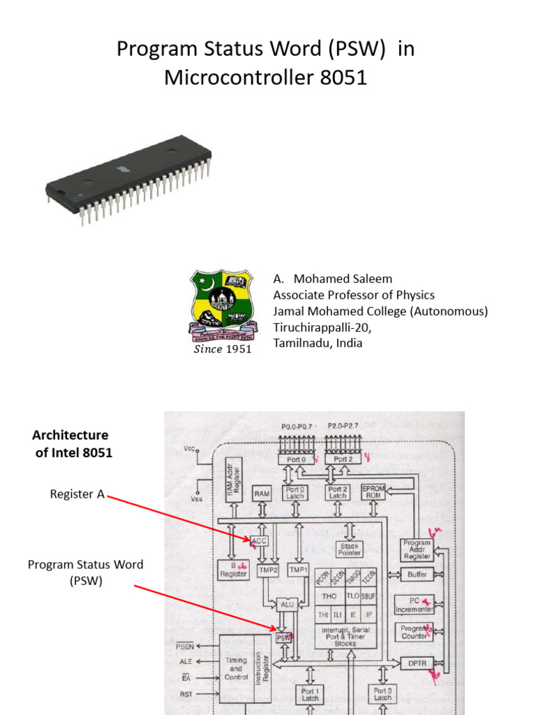 4518 - Microcontroller 8051 PSW Register | PDF | Computer Architecture ...
