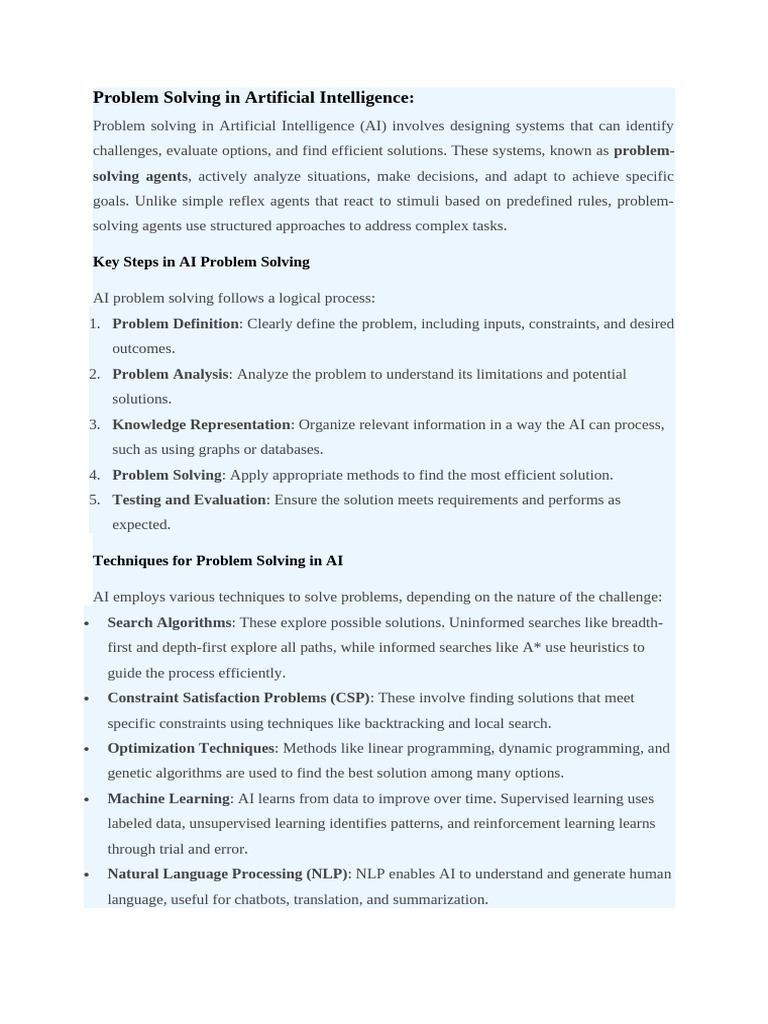 Problem Solving in Artificial Intelligence | PDF | Artificial ...