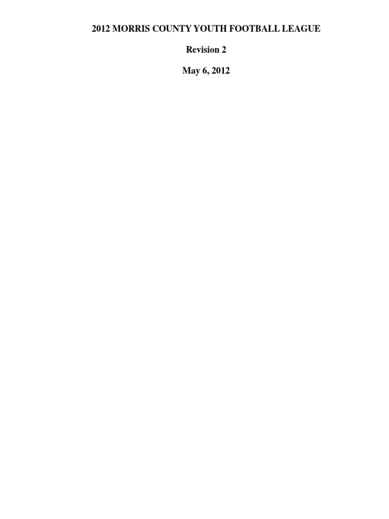 Football 2012 MCYFL Bylaws - 4 | PDF | American Football | Sport Variants