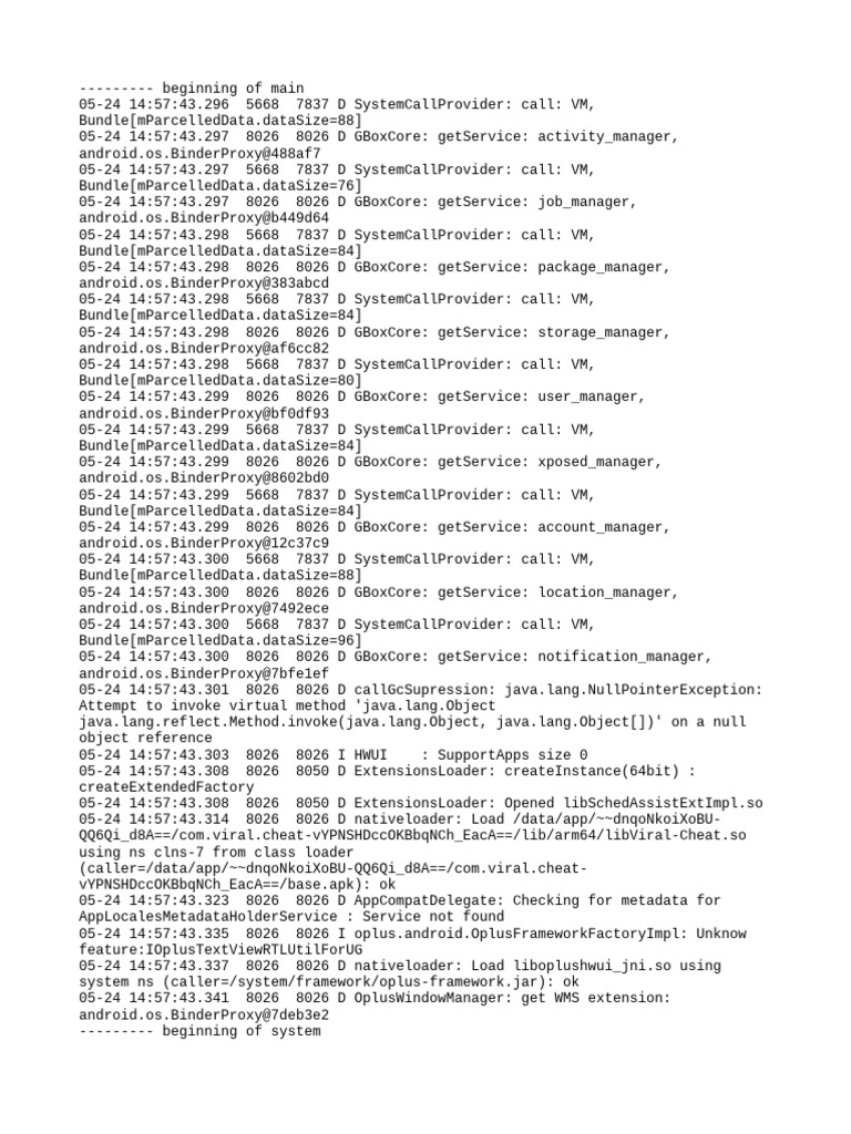 Com.viral.cheat Logcat | PDF | Software Engineering | Software