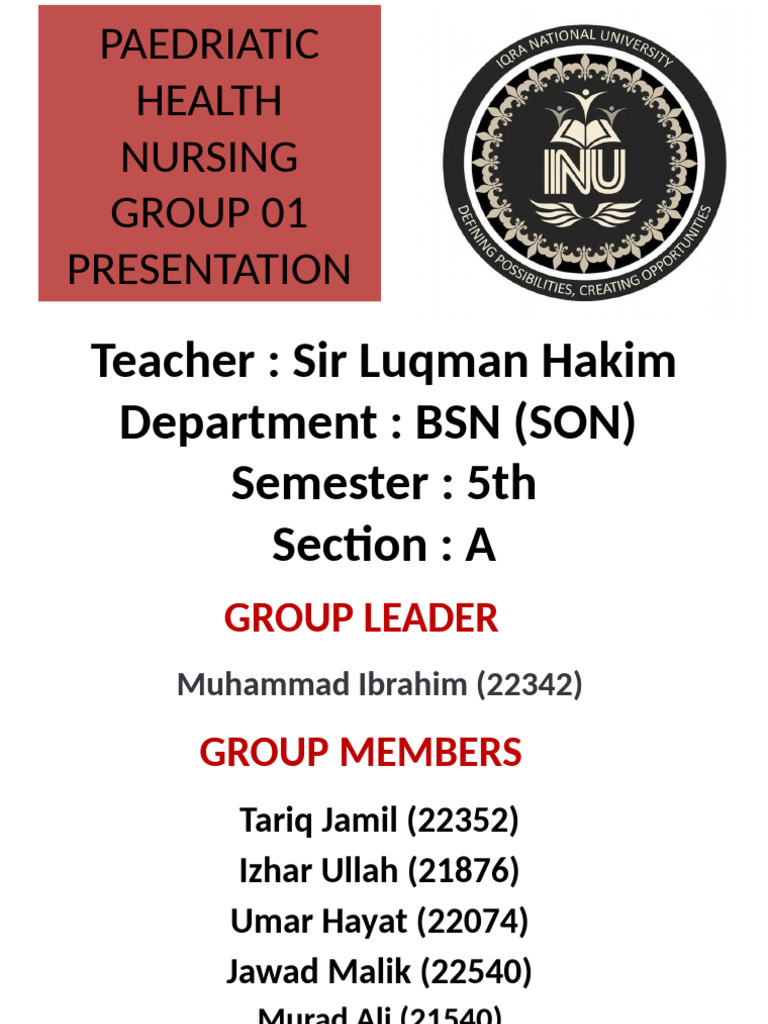 BSN (PHN) - Group 01 Presentation By M.Ibrahim (22342) | PDF | Diseases ...