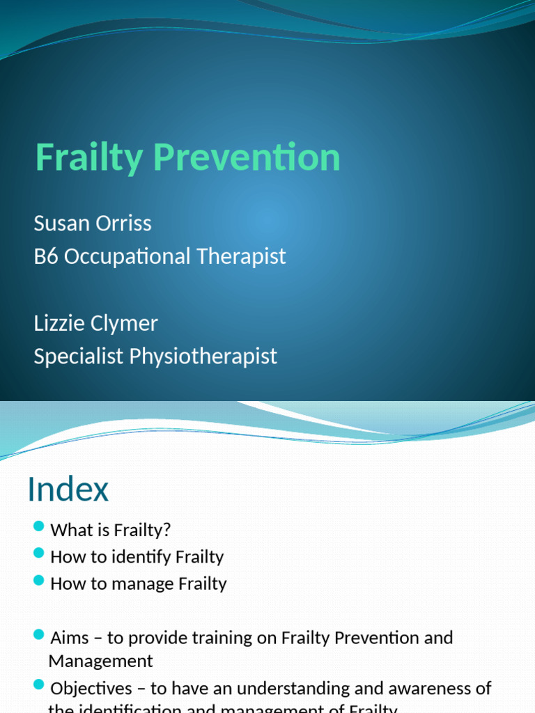 Frailty Prevention and Management Guide | PDF | Medical Specialties ...