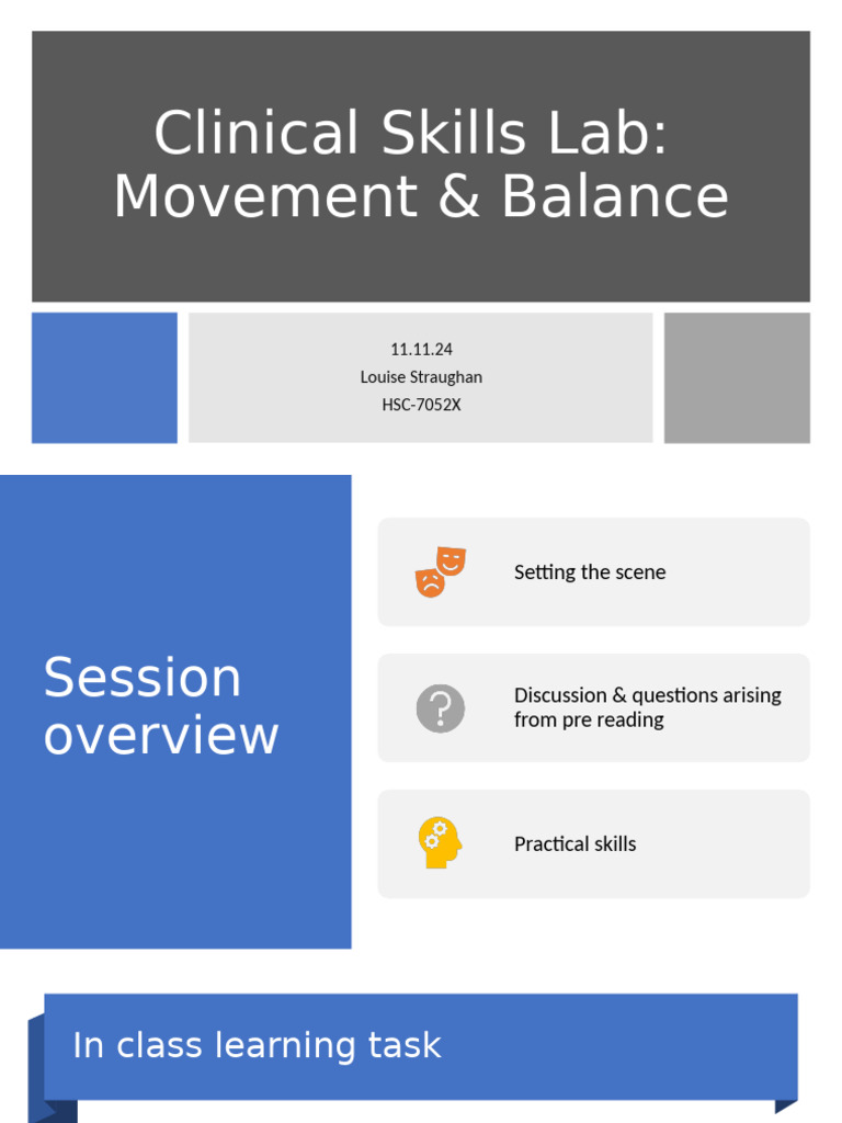 MSc Skills lab - movement and Balance 2024 | PDF | Health Care | Medicine