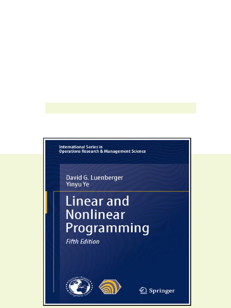 (Ebook) Linear and Nonlinear Programming (International Series in ...