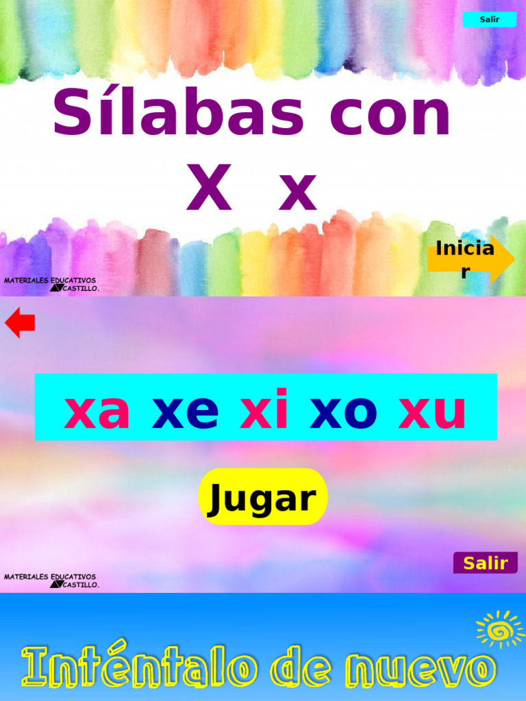 Juego de sílabas con X | PDF