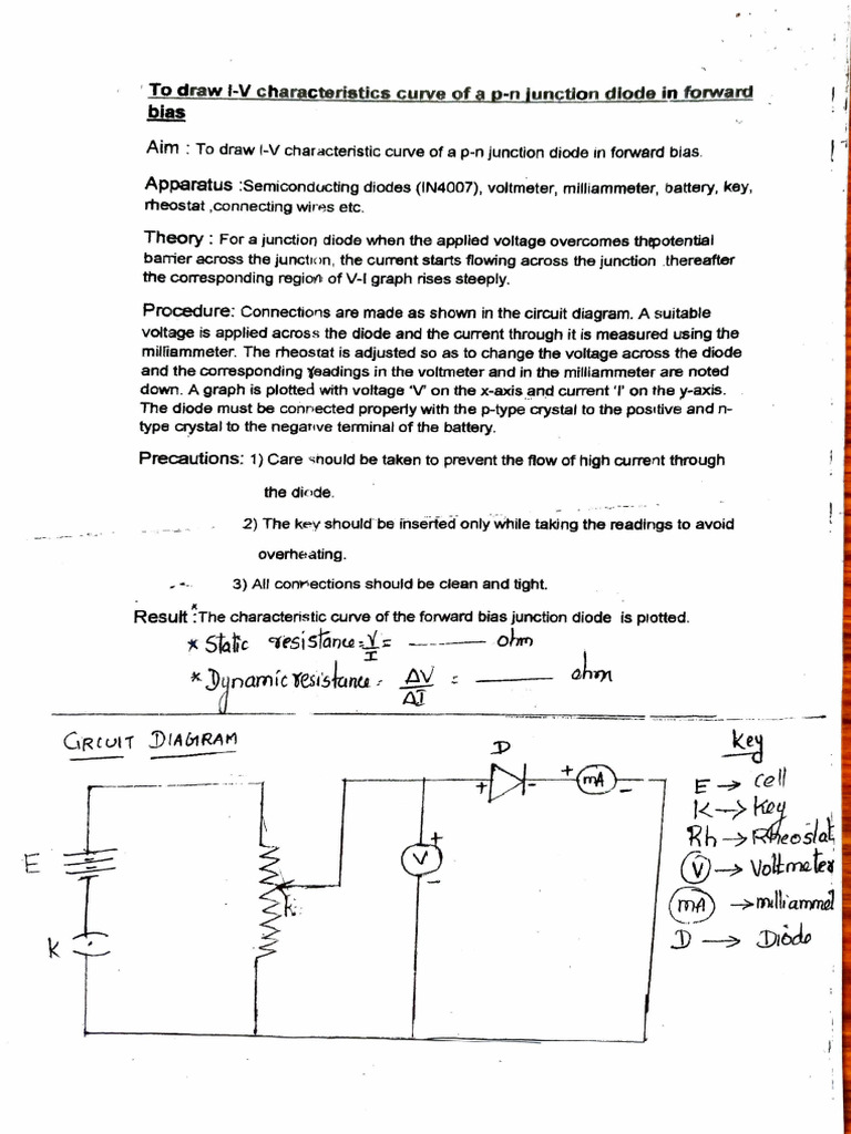 Forward Biased PN Junction Diode Characteristics | PDF | P–N Junction ...