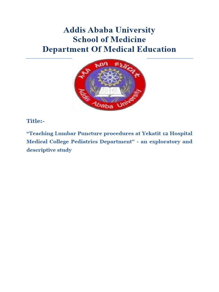 Teaching Lumbar Puncture in Pediatrics | PDF | Cerebrospinal Fluid ...