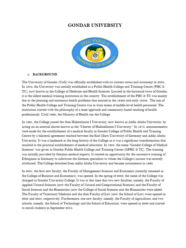 Gondar-University | PDF | Science