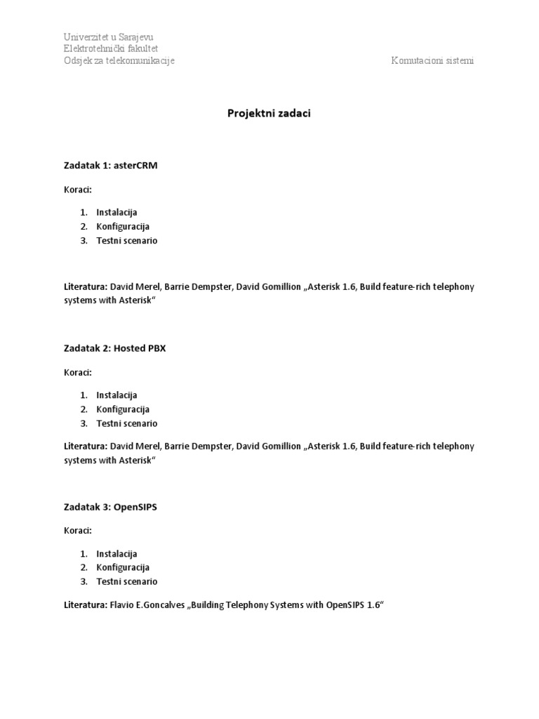 Projektni Zadaci | PDF