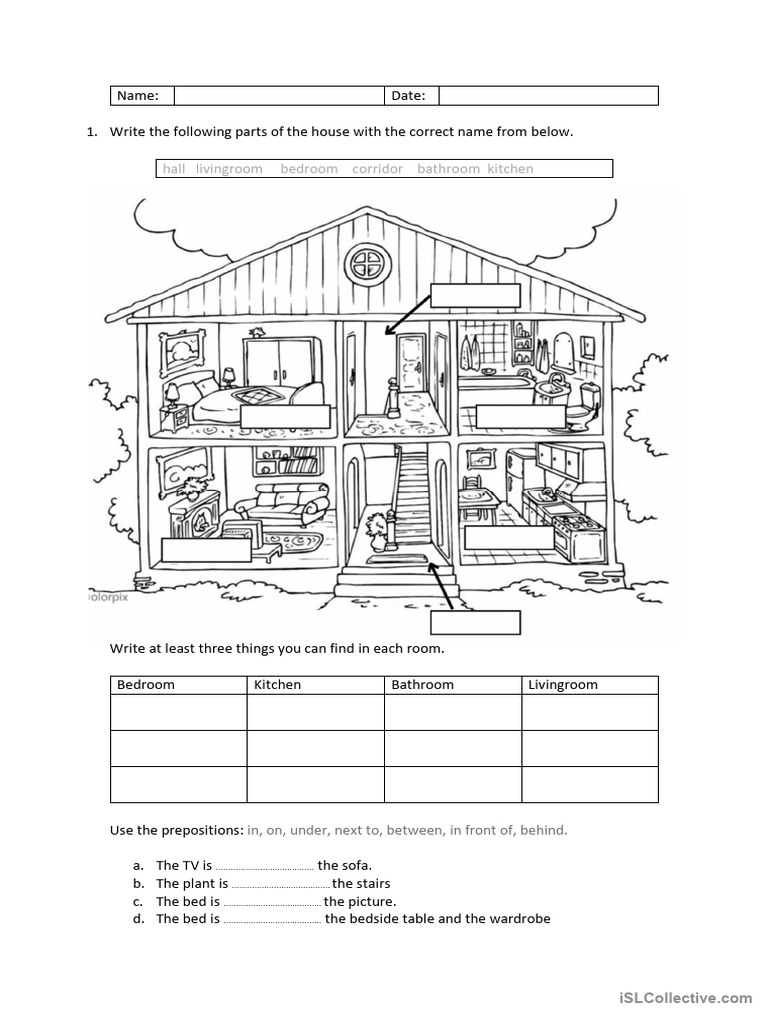 Parts of the House & Prepositions | PDF