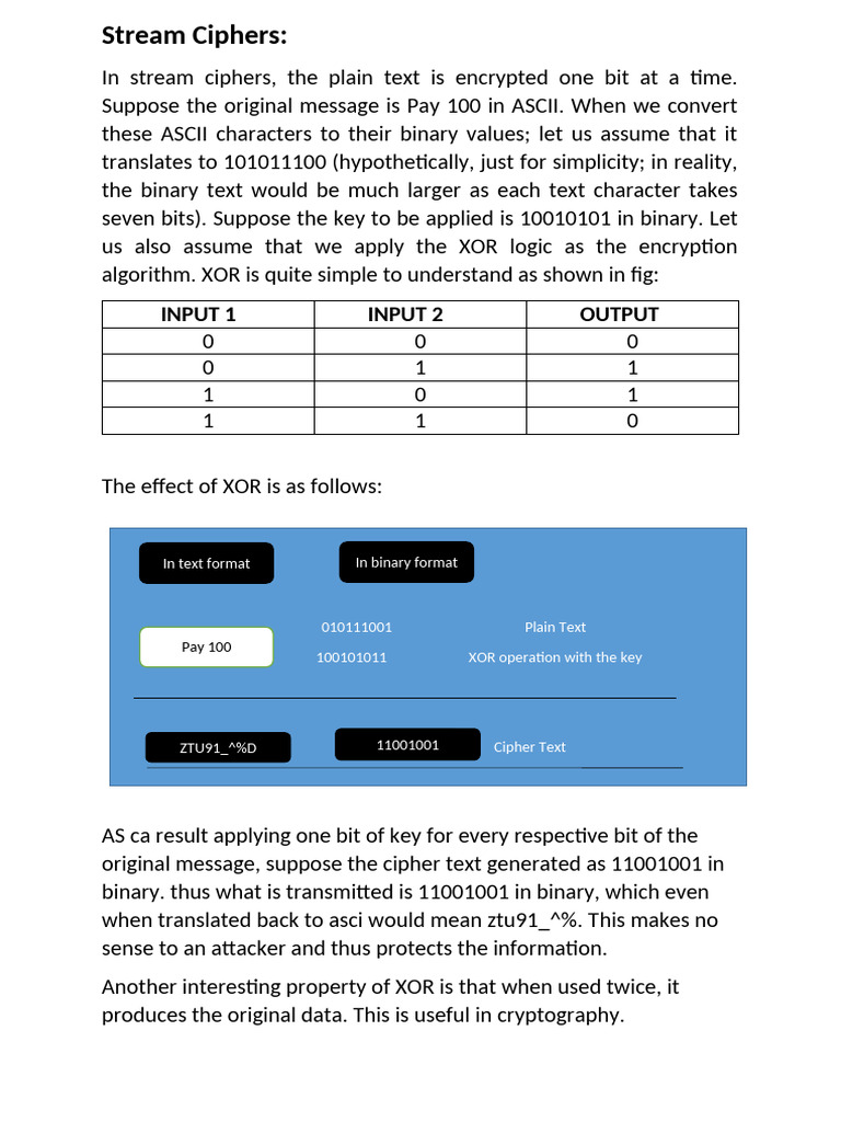 Understanding Stream Ciphers and XOR | PDF