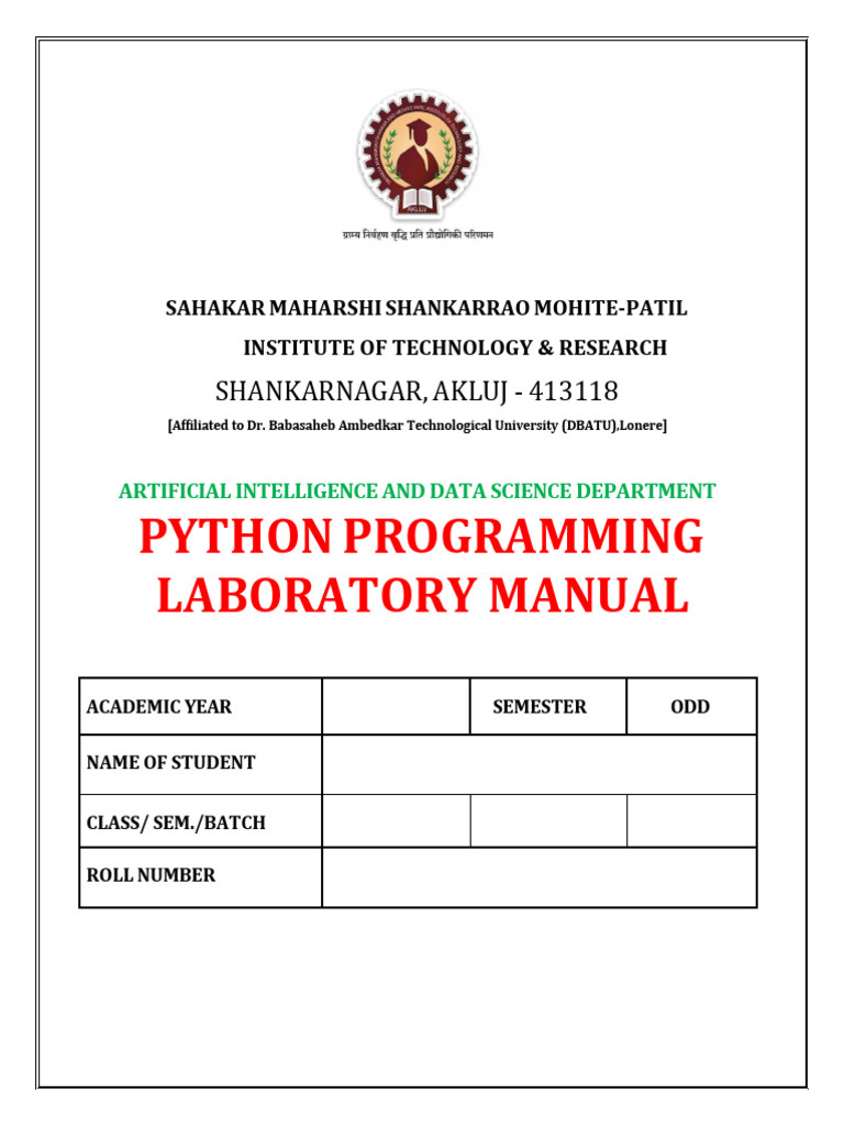Python Programming Lab Manual | PDF | Area | Python (Programming Language)