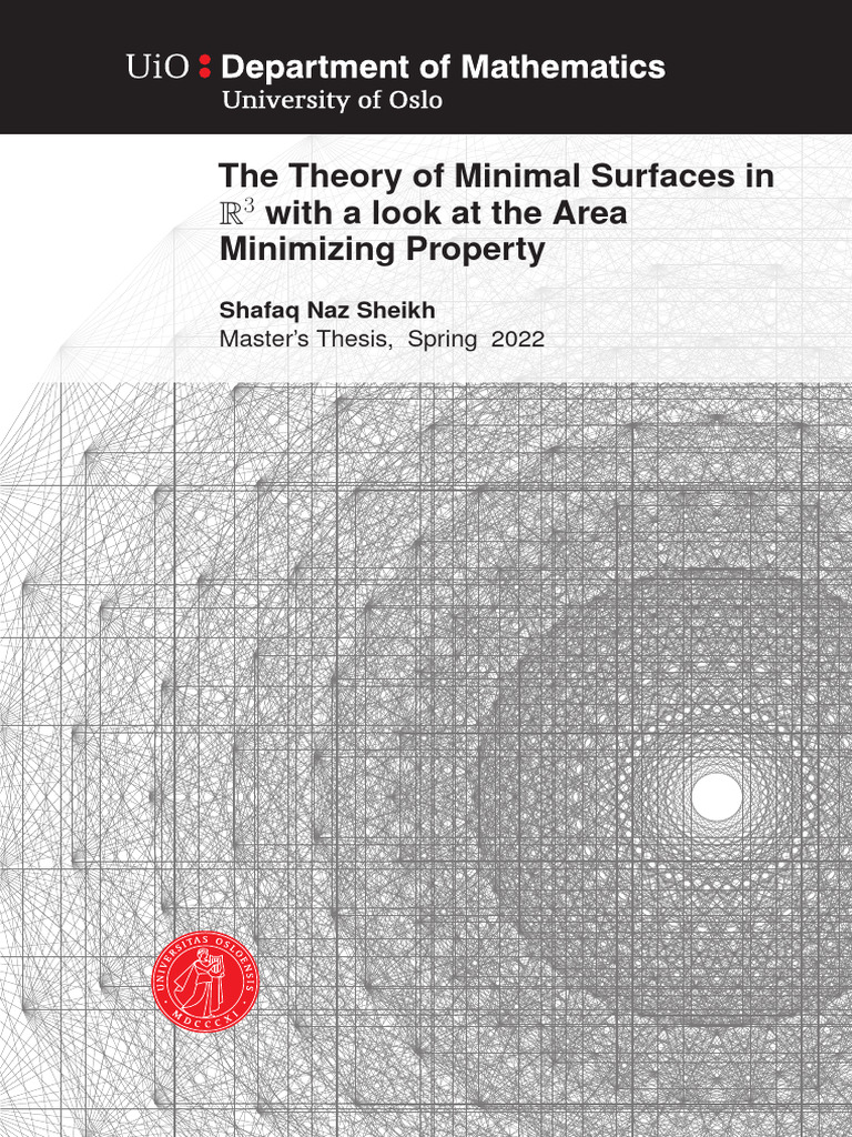 Minimal Surfaces and Area Minimization | PDF | Curvature | Area