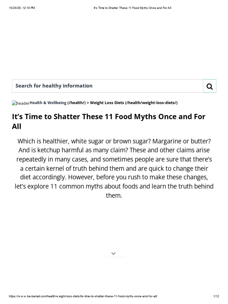 Debunking 11 Common Food Myths | PDF | Margarine | Foods