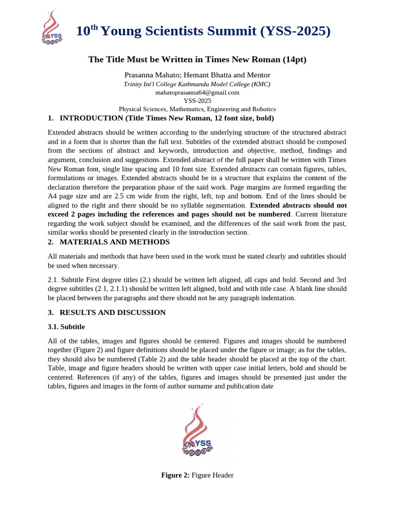 Extended Abstract Format YSS 2025 | PDF