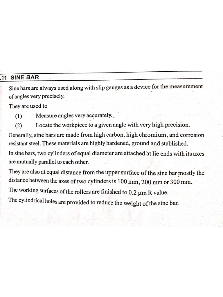 Sine Bar Notes | PDF