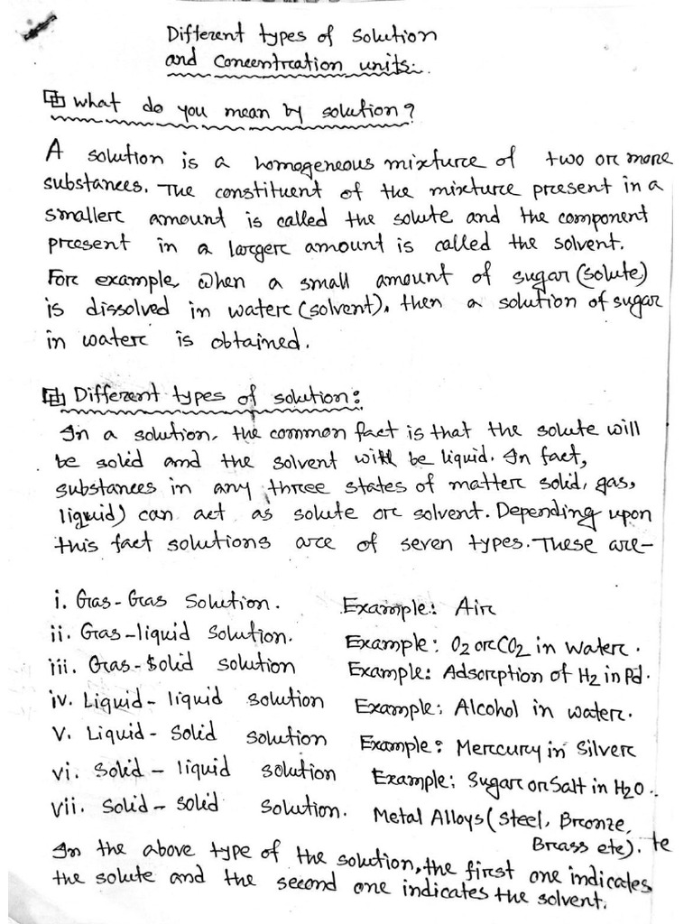 Different Types of Solution | PDF