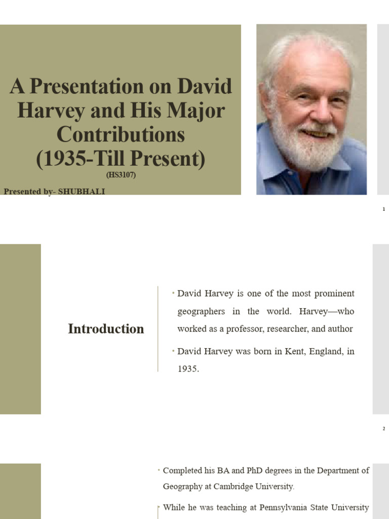 David Harvey: Key Contributions to Geography | PDF | Macroeconomics ...