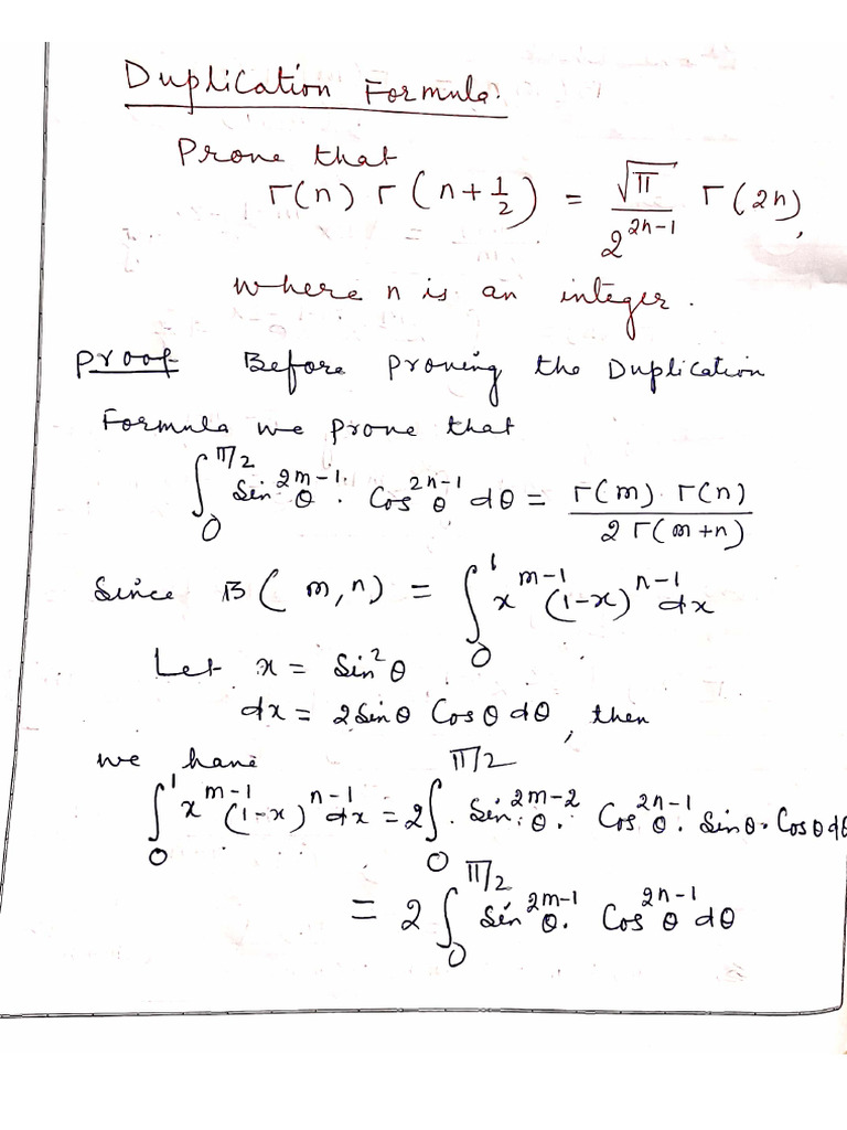 B.sc Sem_4 Duplication Formula | PDF