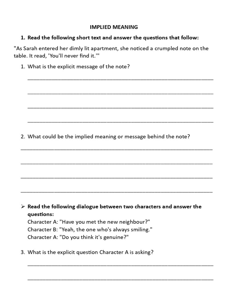 Implicit Worksheet 1 Aug | PDF | Chess Openings | Chess