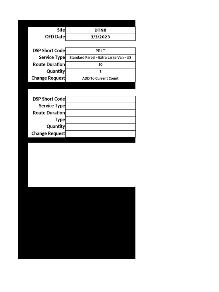 Route Count Change Request Guide | PDF | Van | Truck