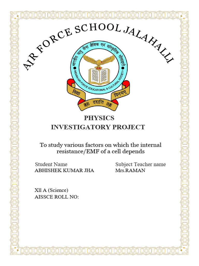 Project - Front Page PHYS ABHI | PDF