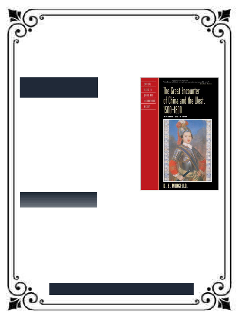 The Great Encounter of China and the West 1500D1800 Critical Issues in ...
