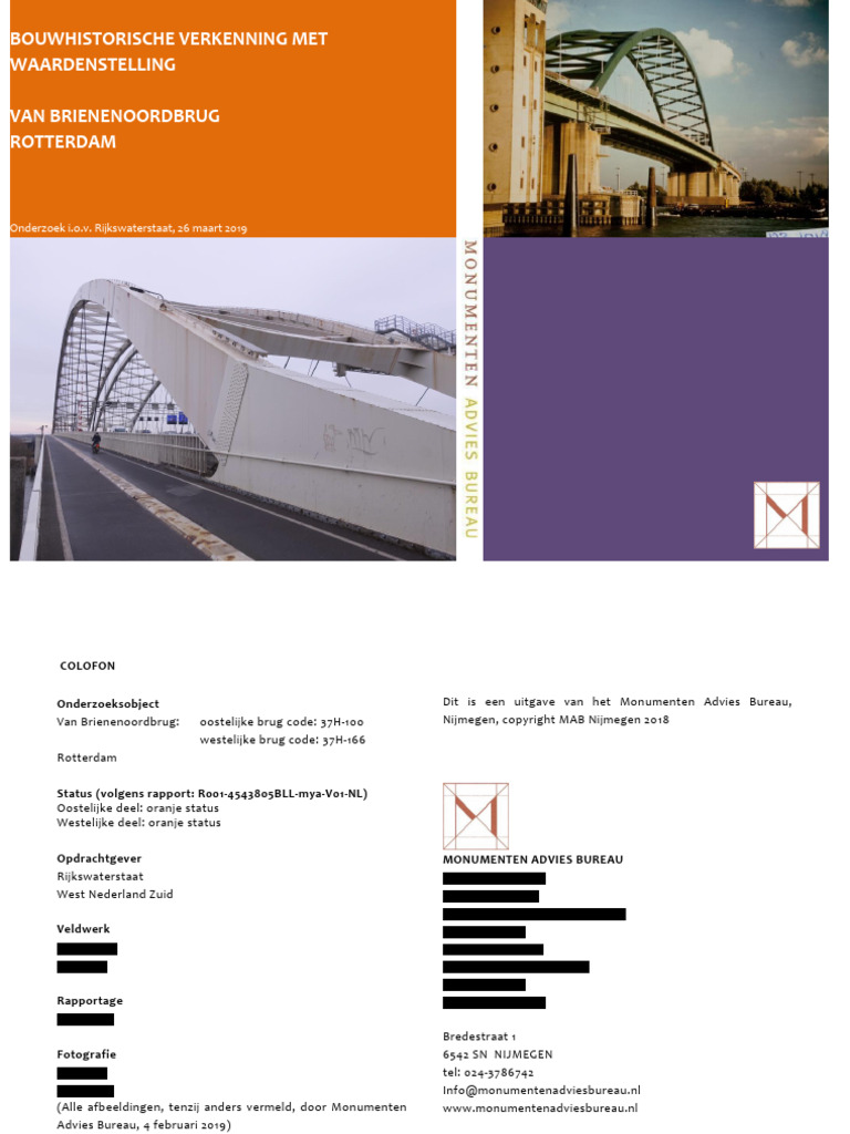 Bouwhistorische Verkenning Met Waardenstelling Van Brienenoordbrug ...