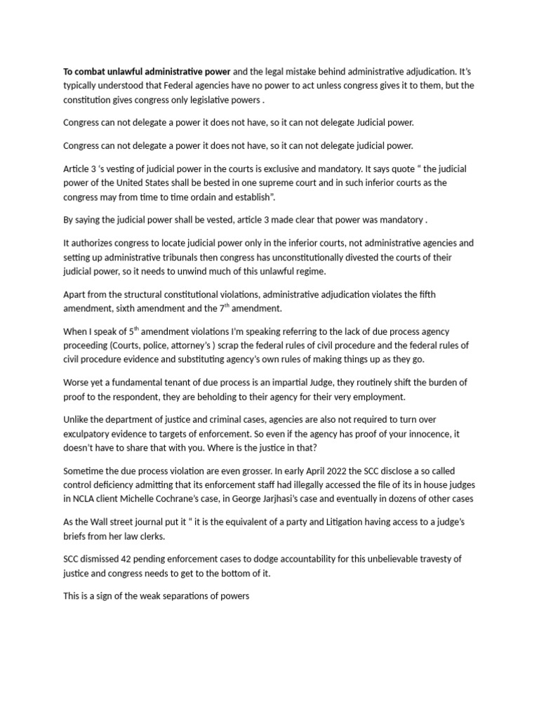 To Combat Unlawful Administrative Power and the Legal Mistake Behind ...