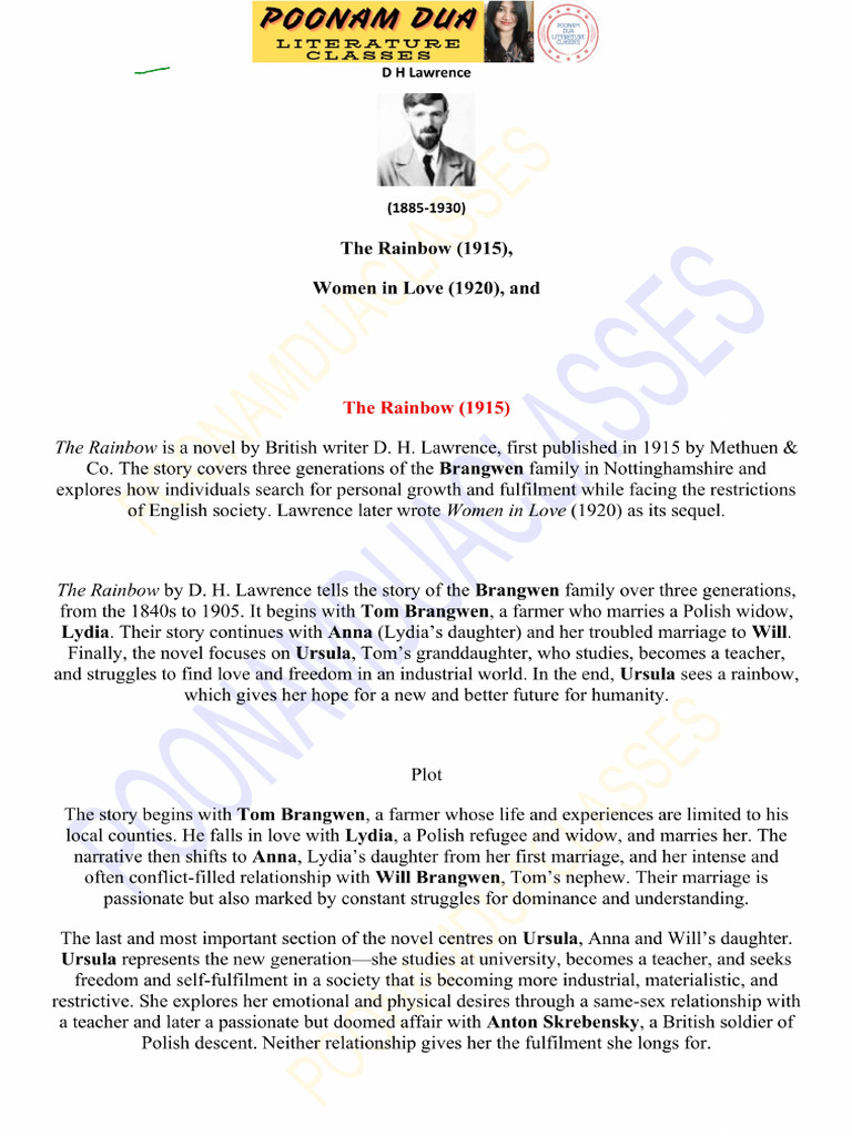 British Writer 32 D H Lawrence - PART 2 | PDF