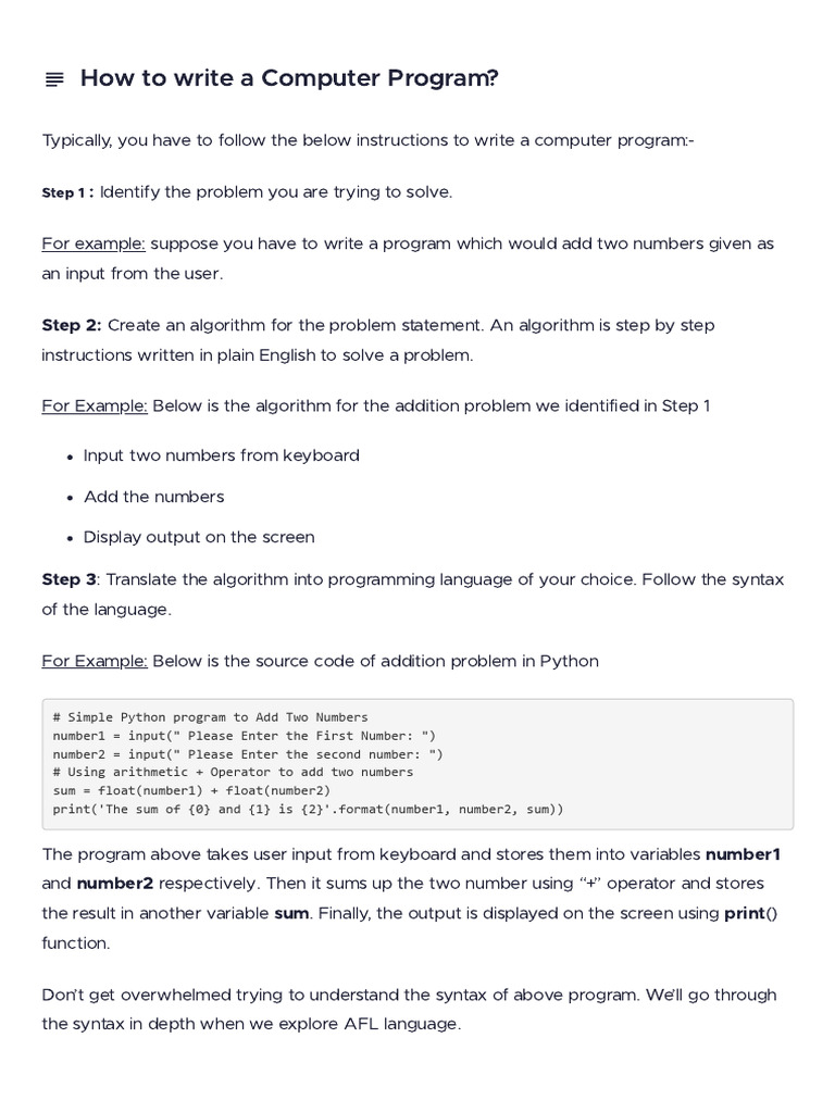 05. How to Write a Computer Program？ | PDF