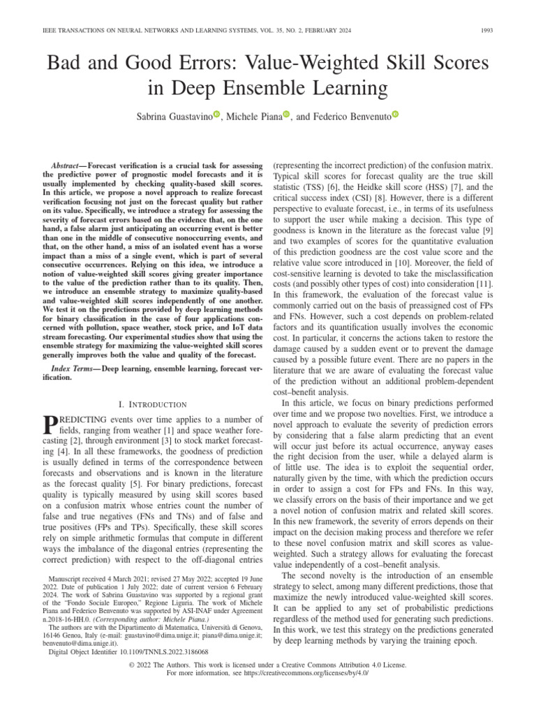 Bad and Good Errors Value-Weighted Skill Scores in Deep Ensemble ...