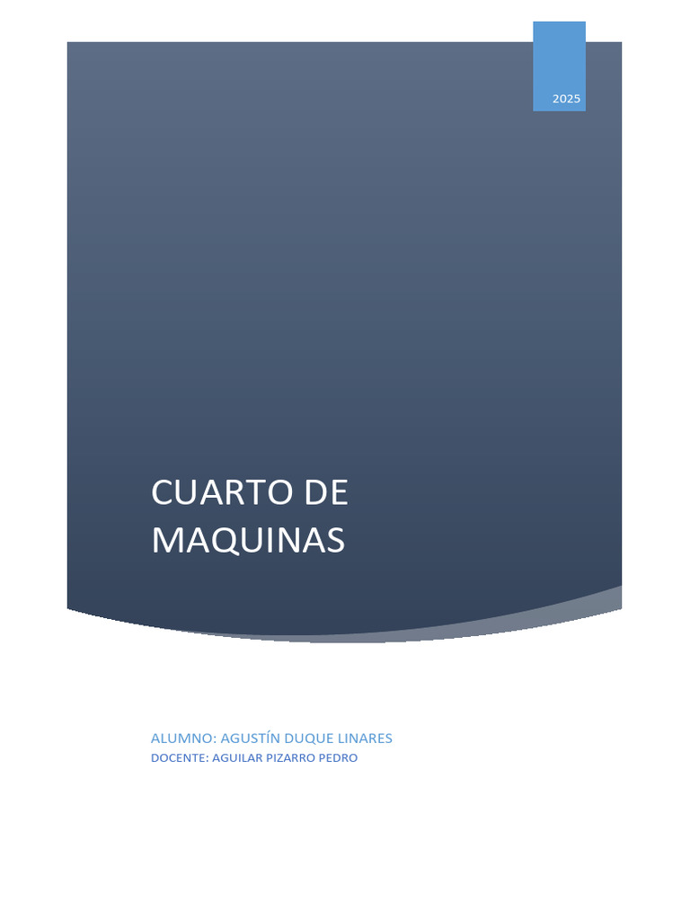 Funciones y Sistemas del Cuarto de Máquinas | PDF | Ingenieria ...