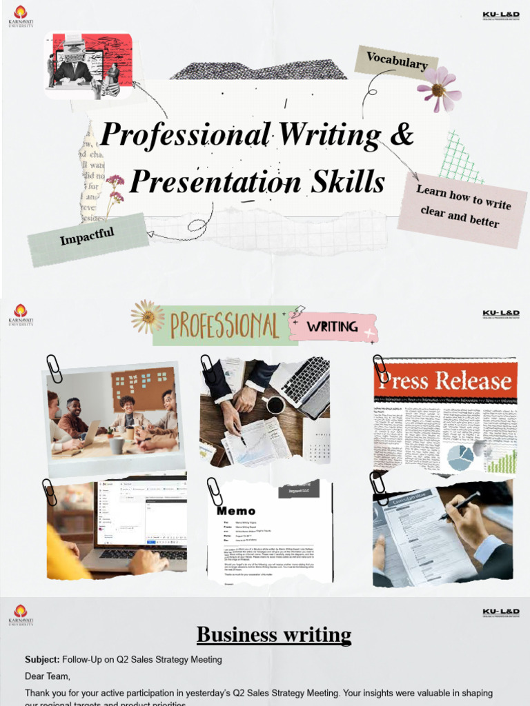 Business Writing & Presentation Skills | PDF | Memorandum | Part Of Speech