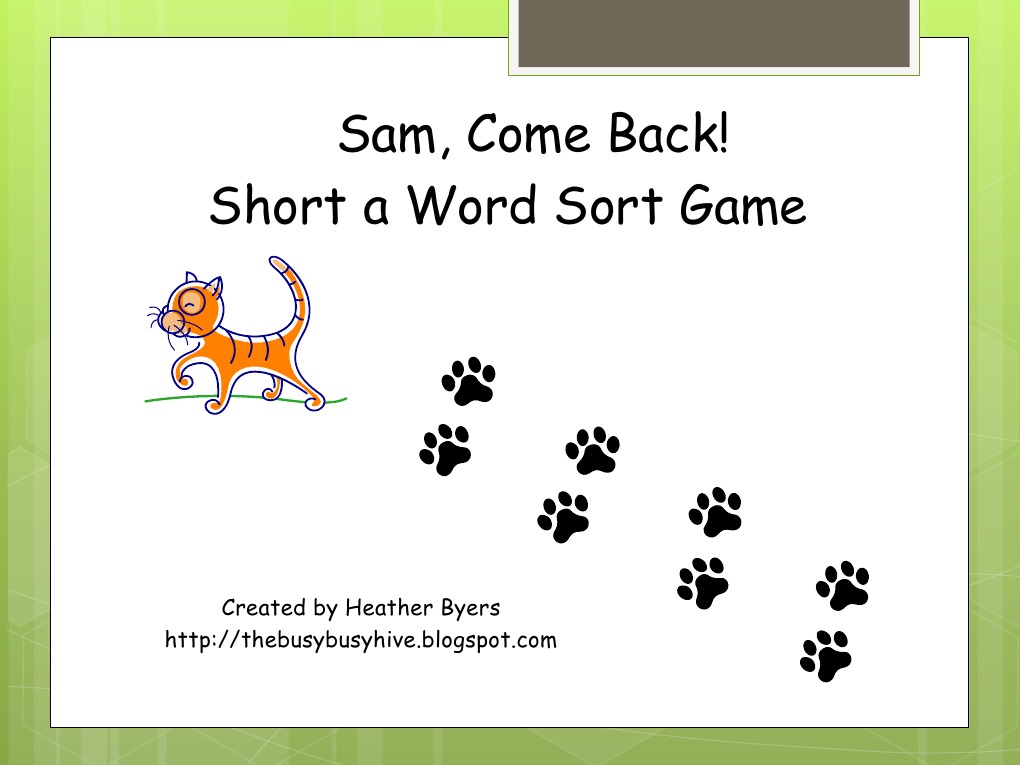 Short A Word Sort Game for Kids | PDF