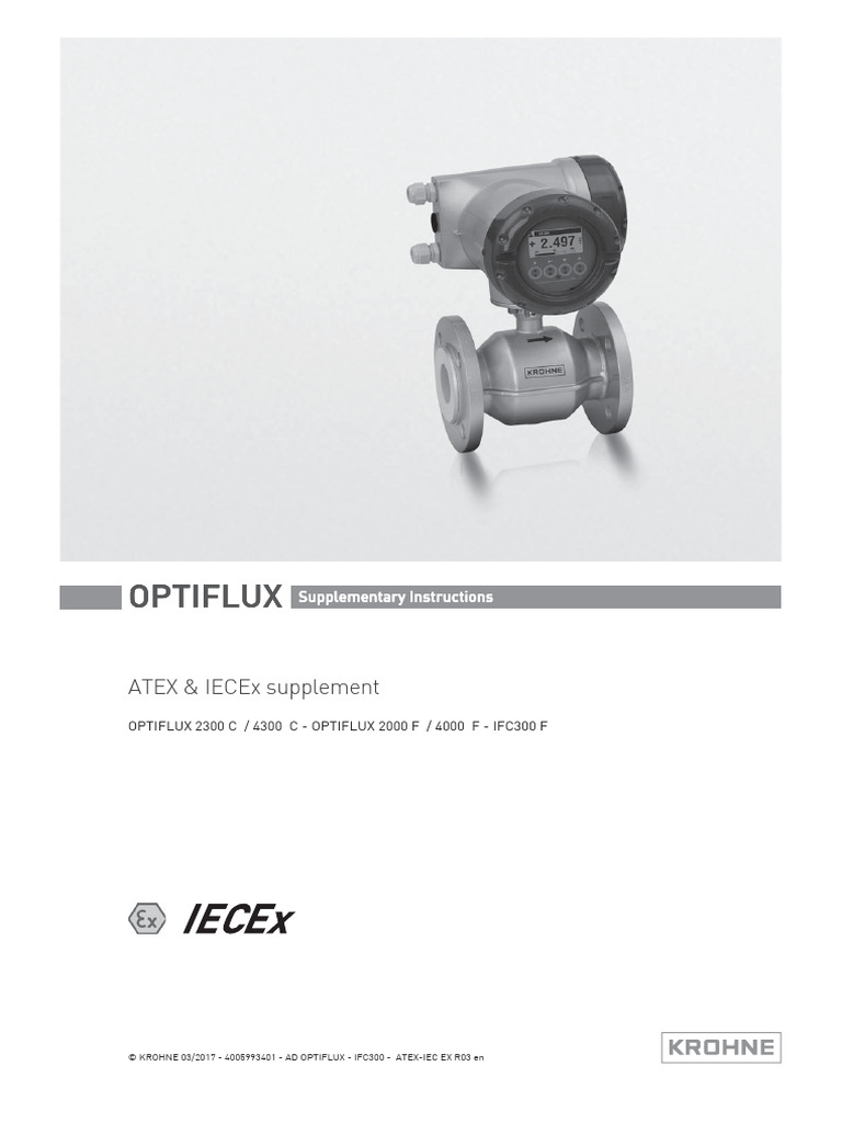ATEX IECEx Instructions for OPTIFLUX 2300/4300 | PDF | Electricity ...