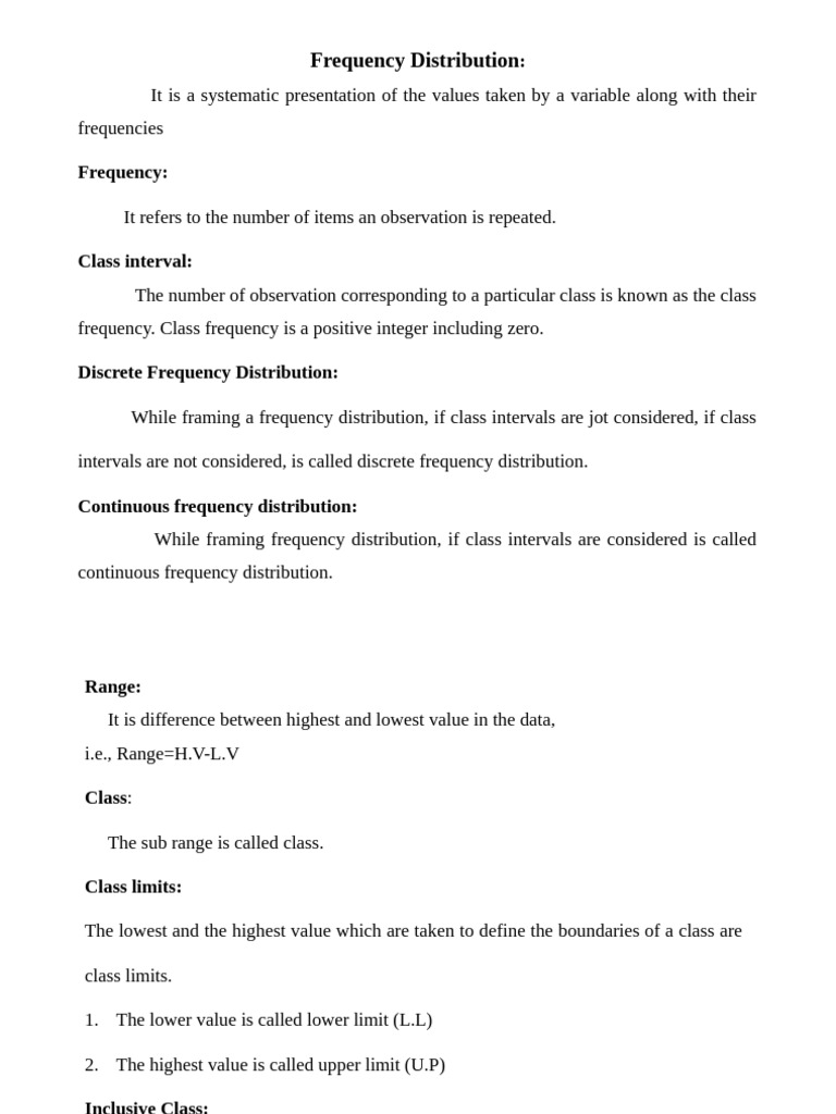 Understanding Frequency Distribution Concepts | PDF | Interval ...