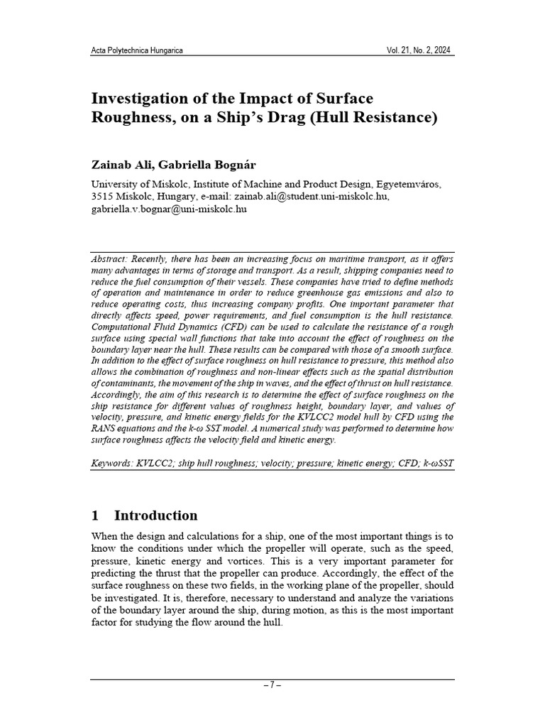 Impact of Surface Roughness on Ship Drag | PDF | Computational Fluid ...