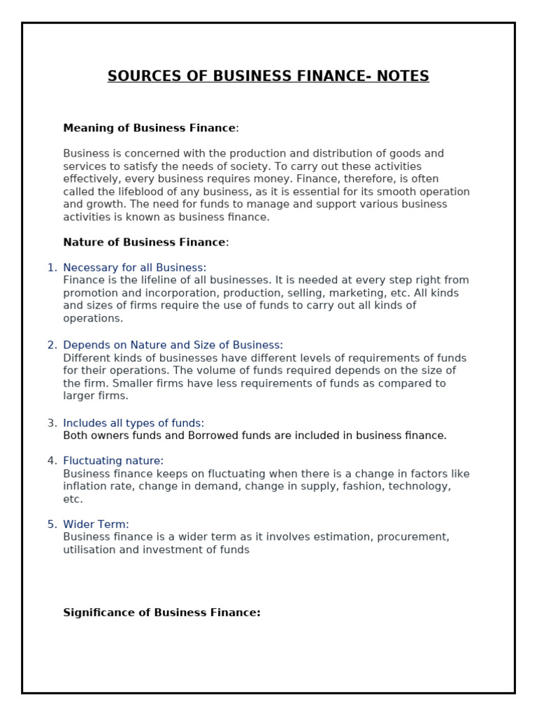 Understanding Business Finance Sources | PDF | Preferred Stock | Equity ...