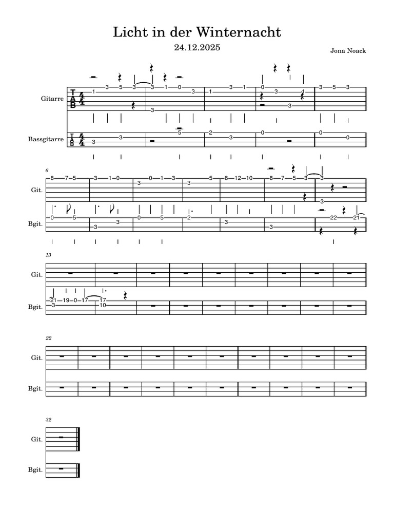 Licht in Der Winternacht Gitarre | PDF