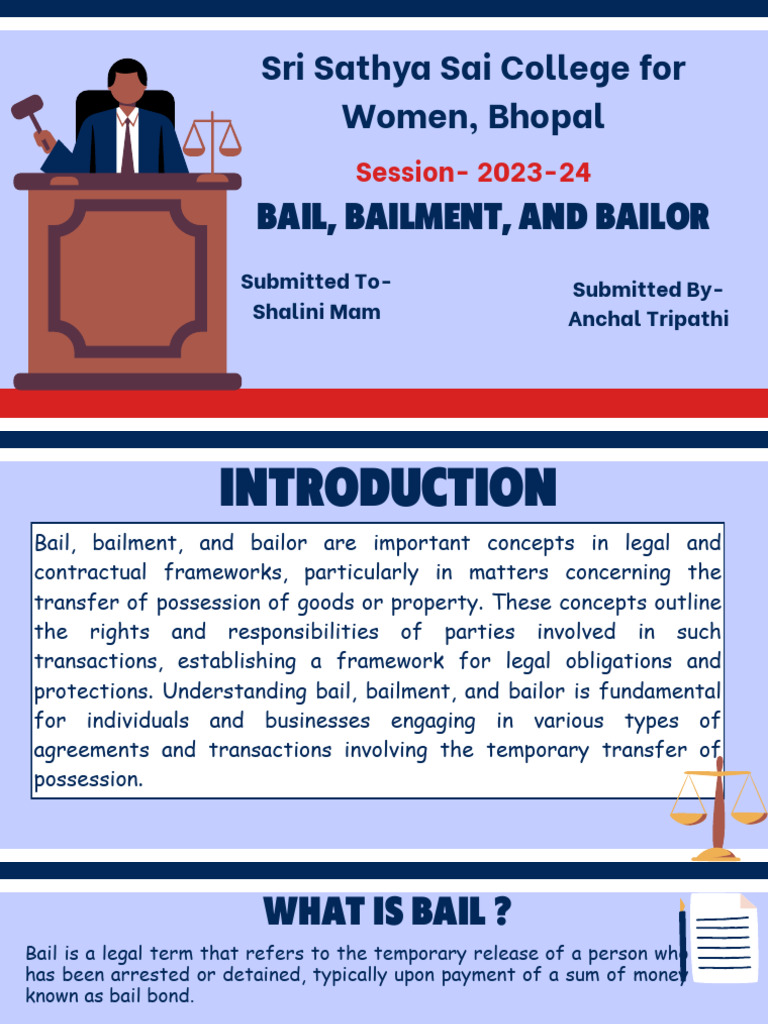Understanding Bail, Bailment, and Bailor | PDF | Bail | Negligence