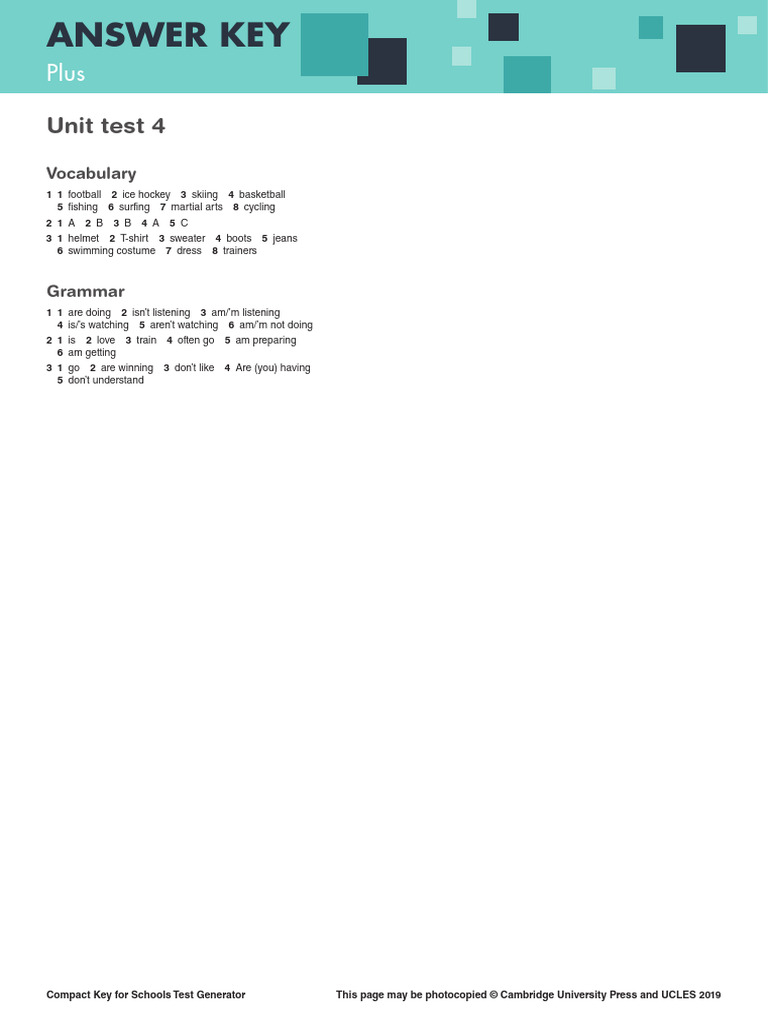 Schools Test Generator Answer Key | PDF