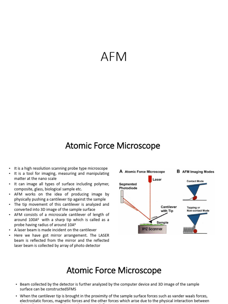 Afm | PDF | Atomic Force Microscopy | Physical Sciences